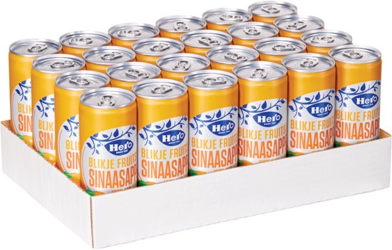 Hero Sinaasappelsap - Blikjes Sinaasappel Fruitsap - 100% Puur Fruit ...