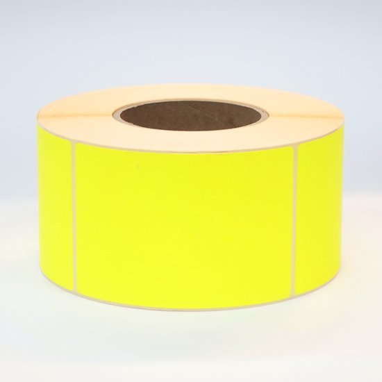 Blanco Stickers op rol 80x120mm - 1000 etiketten per rol - fluor geel | bol
