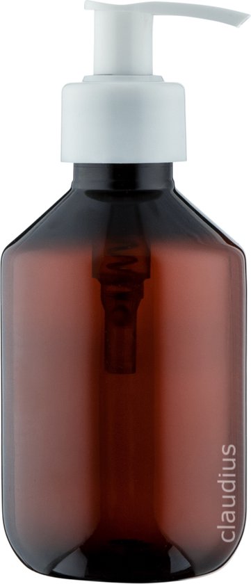 Lege Plastic Fles 250 ml PET amber - met witte pomp - set van 10 stuks ...