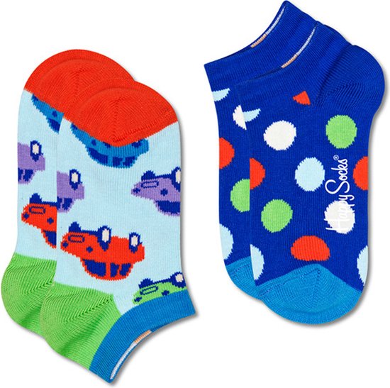 Happy Socks kids 2P sneakersokken car blauw - 22-24 | bol.com