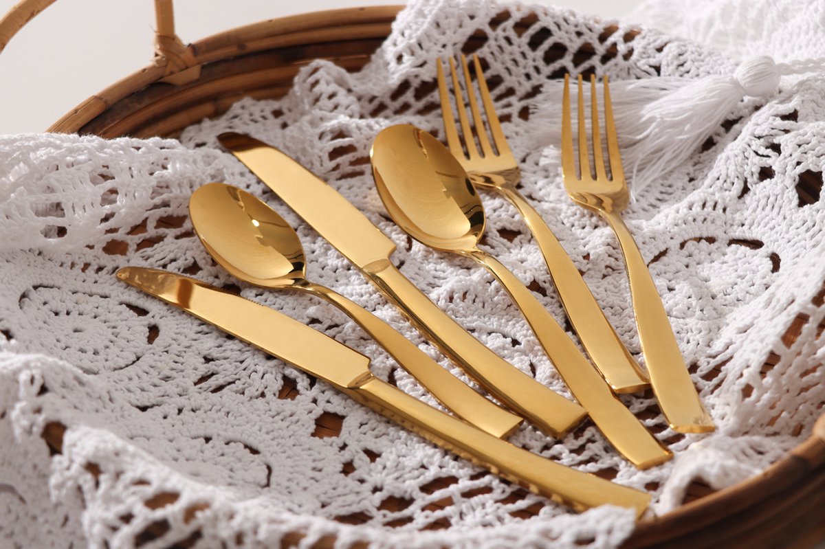 Bestekset - Bestek Goud -24 delig-Zwitsers Kwaliteit-Complete Set-100% ...