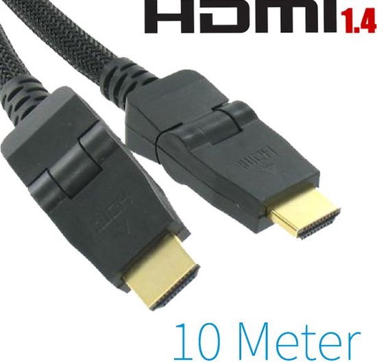 HDMI naar HDMI 10 Meter Met 2x 90° Connector | bol