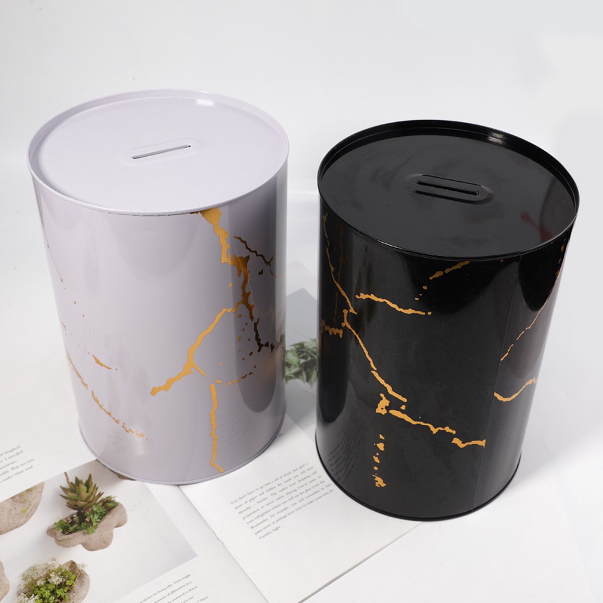 spaarpotten - spaar blik - Eenmalig te openen Spaarpot- deftig sparen ...