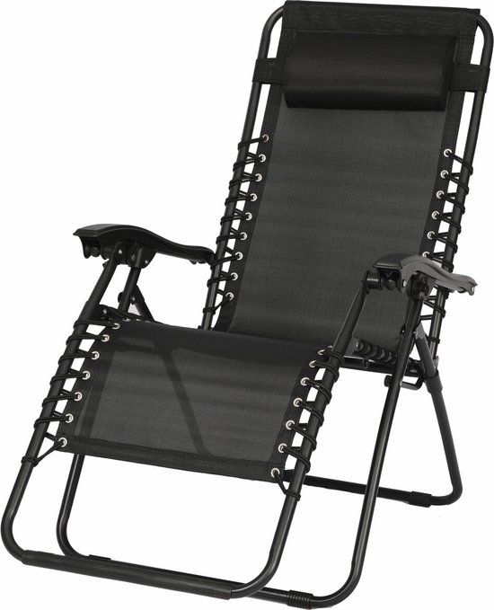 Relax tuinstoel Padang - zwart | bol.com