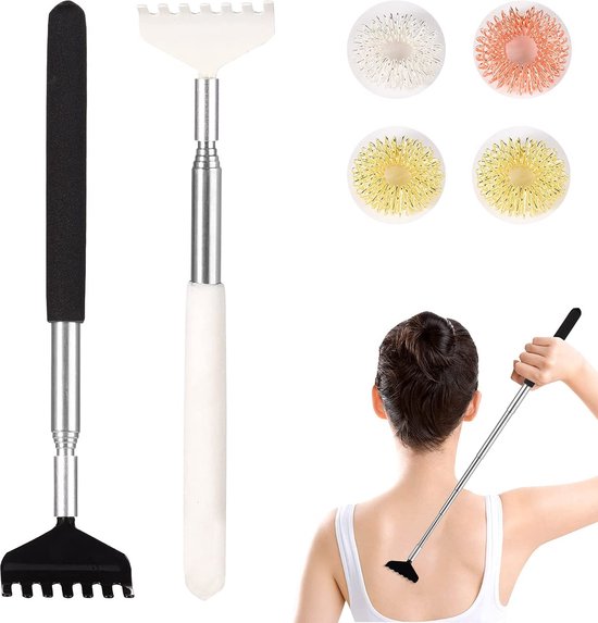 Set van 2 ruggenkrabbers en 4 vinger massage ringen | bol