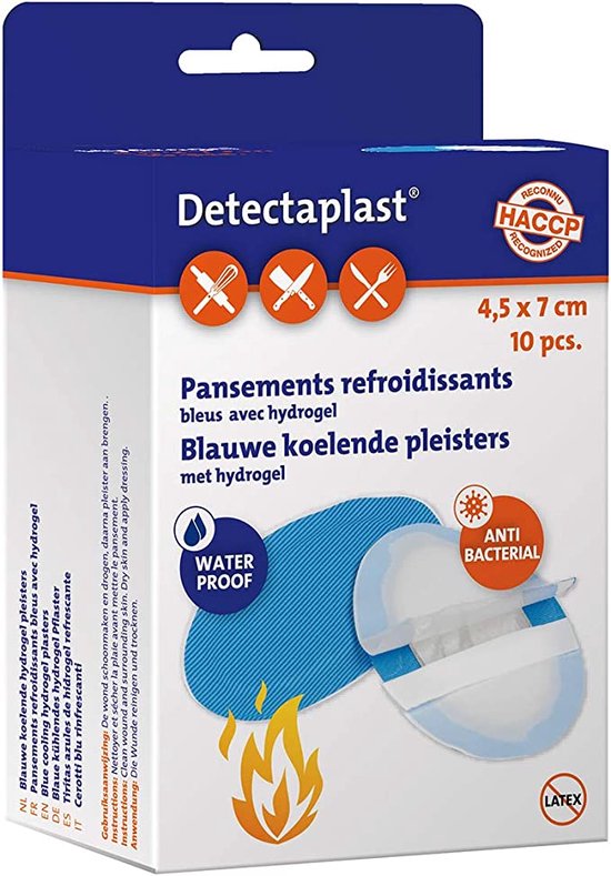Hydrogel brandwond pleisters blauw 43x68mm 10 stuks | bol.com