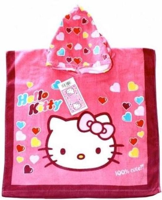 Hello Kitty Poncho Handdoek 60x120 | bol.com