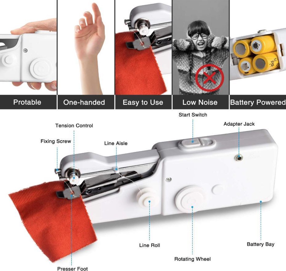 Hand Naaimachine En Naaigaren Overal Draadloos Te Gebruiken Op ...