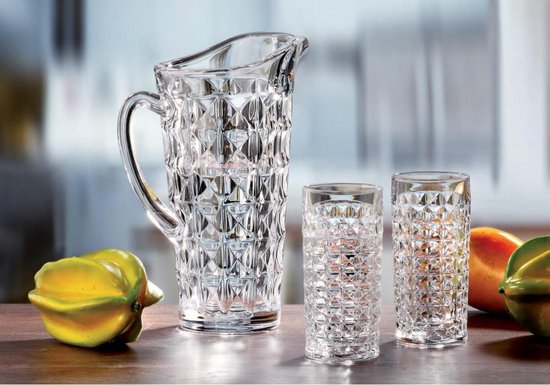 Crystalite Bohemia Karaf Water Set Diamond - Kristal - 1250 + 260ml - 1 ...