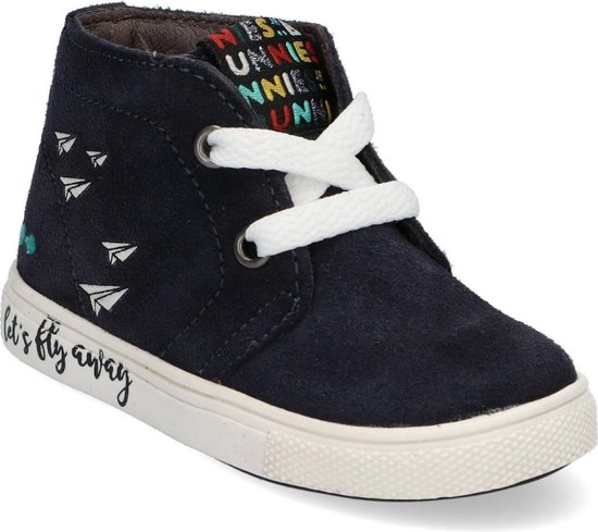 Bunnies JR Lesley Louw Jongens Hoge Sneakers - Blauw - Leer - Veters | bol