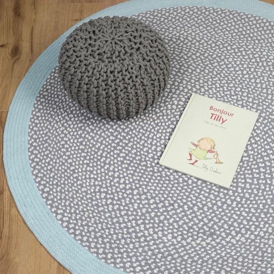 Nattiot - Brenda Rond Vloerkleed Voor Kinderkamer - Blue - Tapijt ∅ 120 ...