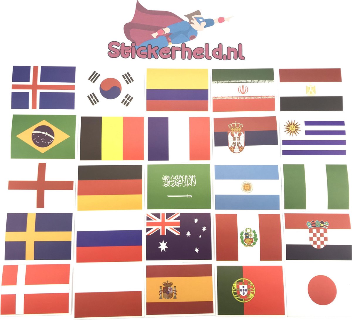 25 verschillende vlaggen stickers | landen stickers | 7.5x5.5cm | | bol