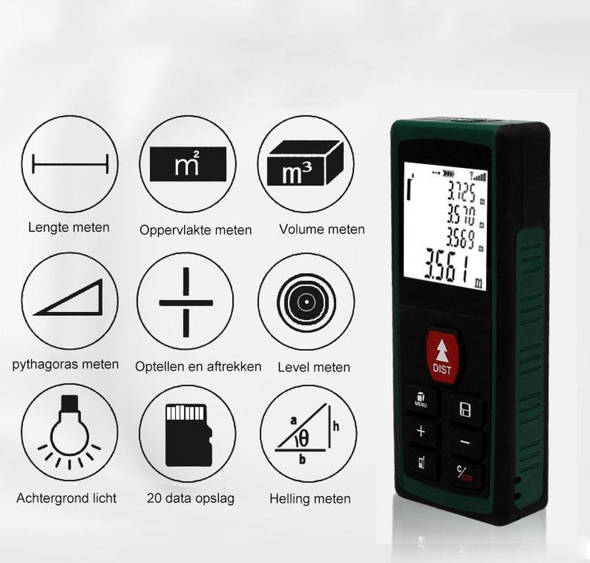 Silverman Laser Afstandsmeter - 40 Meter Bereik - Lasermeter ...