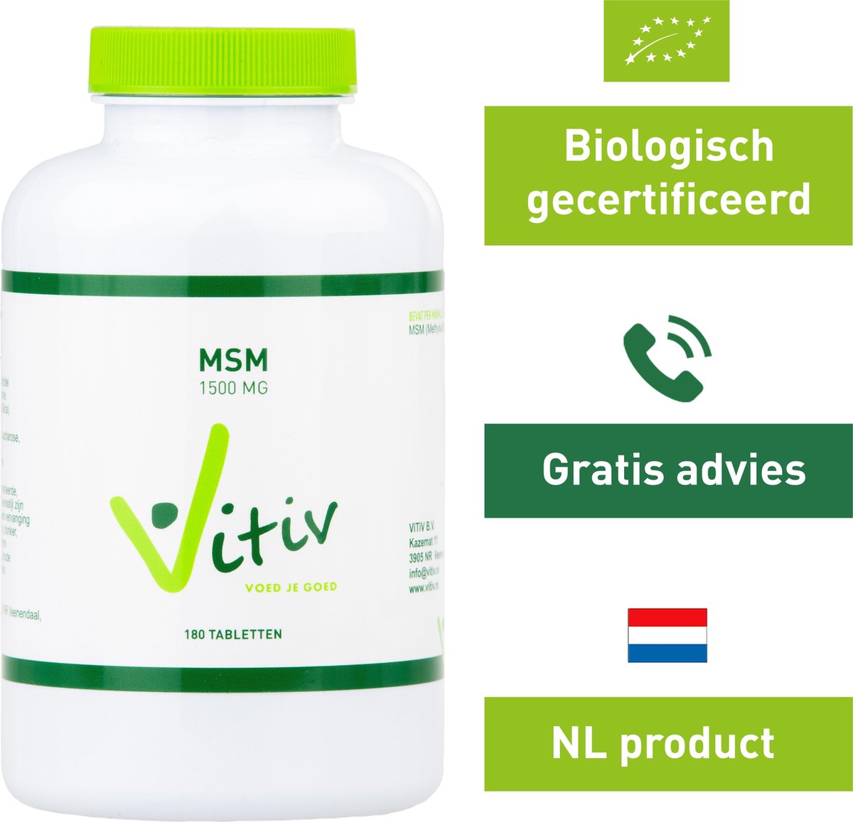 Vitiv Msm 1500 Mg - 180 Tablets | bol.com