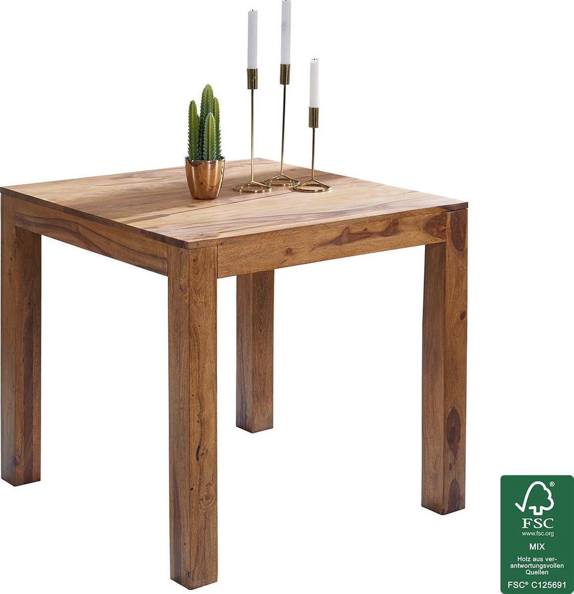 Nancy's Eettafel Sheesham Hout - Eettafels Woonkamer - Eettafel Hout 80 ...