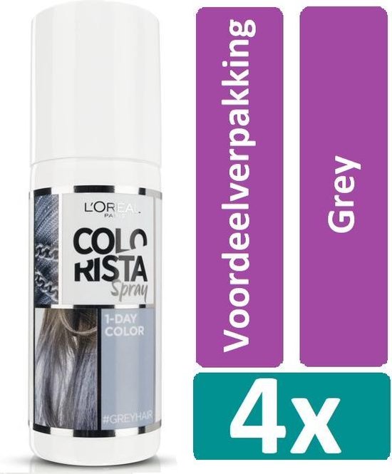 L'Oréal Paris Colorista One Day Spray 75 ml Grey 4 stuks ...
