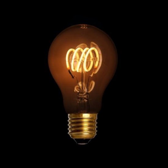 LED E27-A60-Filament lamp - 4W - 2700K - 400Lm - Curved - Amber | bol
