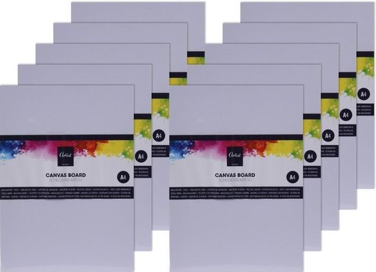 10x Schilderkarton met canvas 30 x 21 cm - Canvasdoeken - Schildersdoek -... | bol.com
