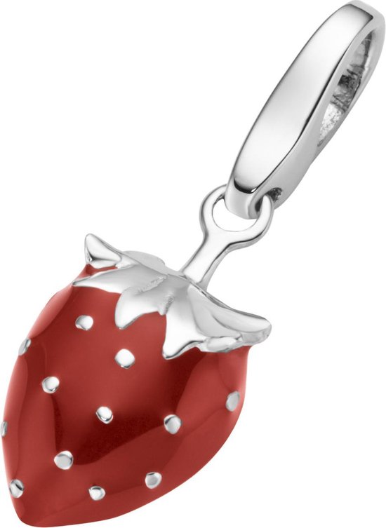 Bedel | charm | sterling zilver | aardbei | karabijn | hanger | bol