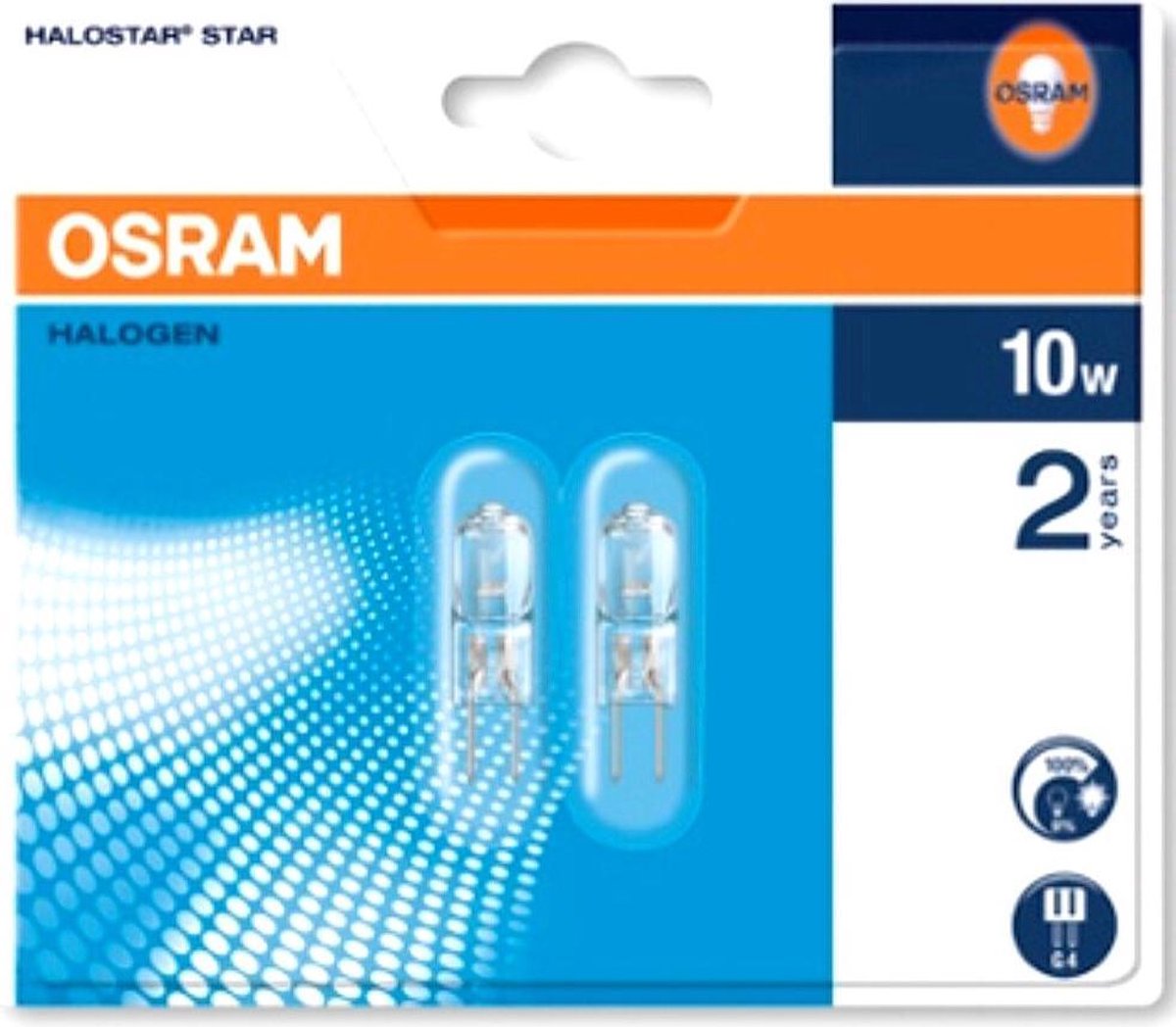 Br?leur OSRAM HALOSTAR 12V 10W G4 Halog?ne 2 pcs | bol.com