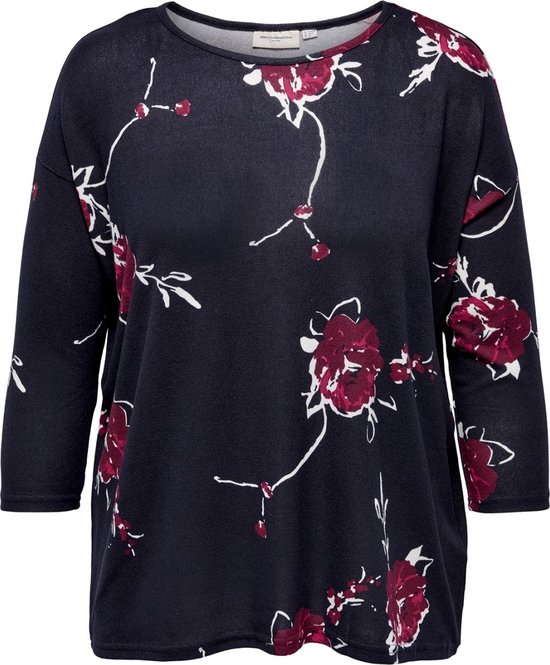 Only Carmakoma Caralba Top Lulu Flower Blauw M46/48 | bol.com