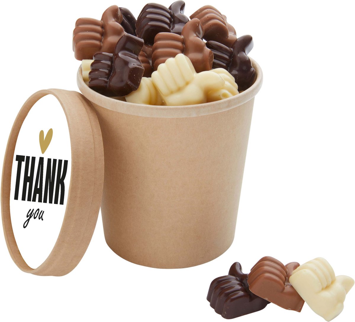 Chocolade Duimpjes Cadeau Bio Snoepbeker XXL [THANK YOU] - Geschenk ...