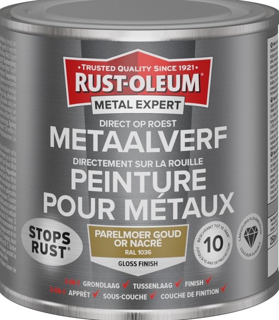 Rust-Oleum Metal Expert Metaalverf RAL 1036 - 250ml - Direct Op Roest ...