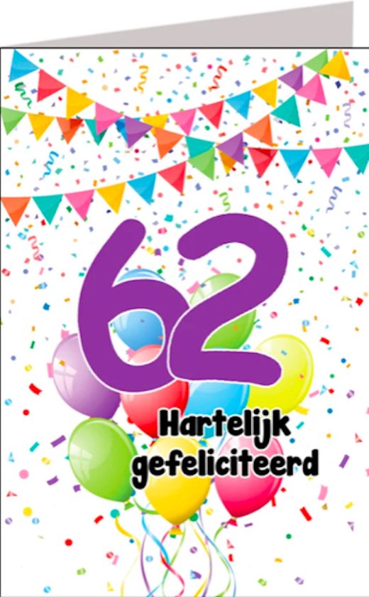 Verjaardagskaart 62 jaar | bol.com
