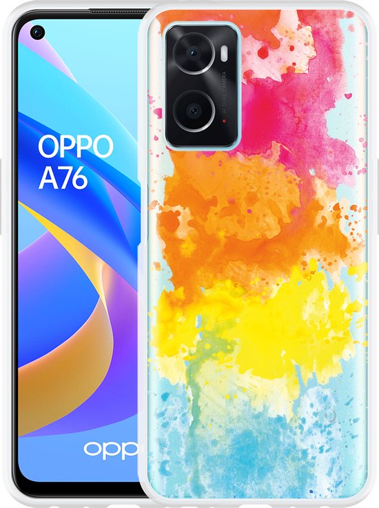 Oppo A76 Hoesje Color Splatters - Designed by Cazy | bol.com