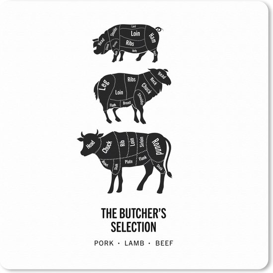 Muismat XXL - Bureau onderlegger - Bureau mat - Vlees - Dieren - Koe ...