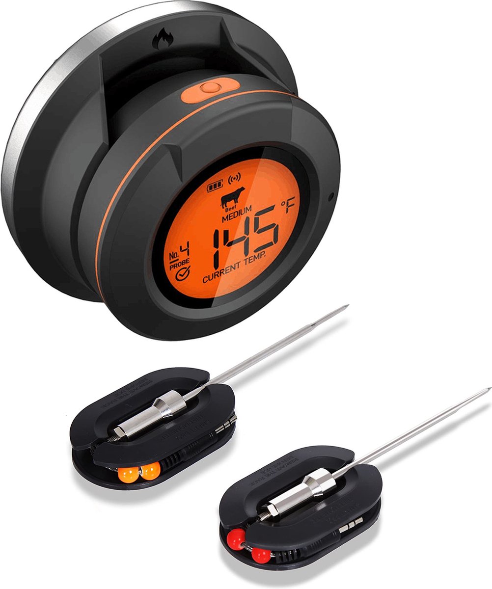 Smart Bluetooth Dome BBQ Thermometer AT-02 met 2 probes | bol.com