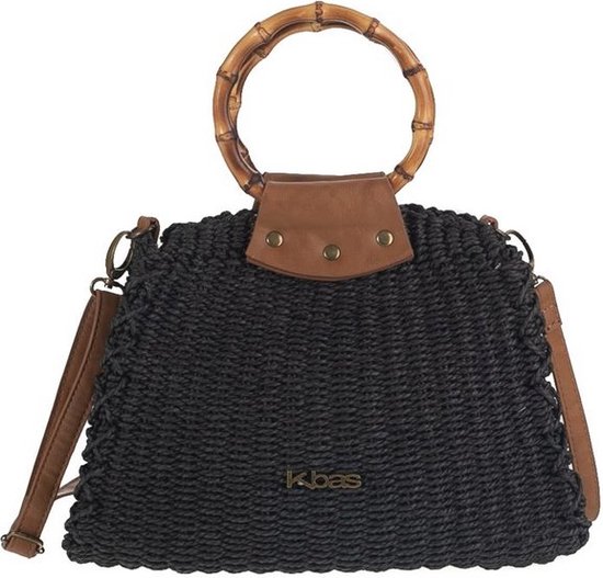 Kbas - Zwarte raffia handtas - Handtas - Handtas riet - Kbas ...