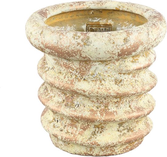 PTMD Zero Bloempot - 17 x 17 x 16 cm - Cement - Creme | bol.com