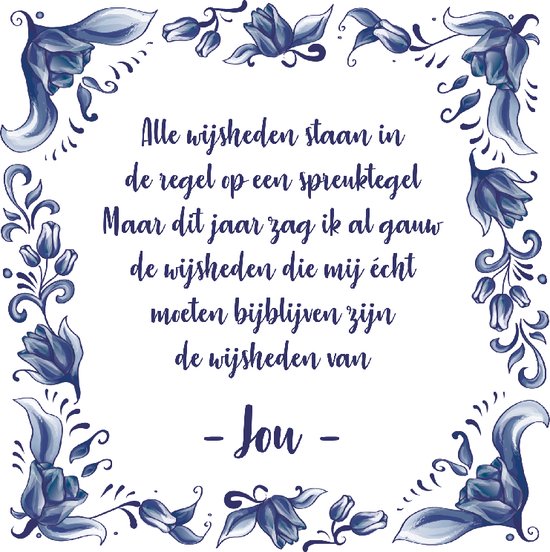 Tegeltje met Spreuk Alle wijsheden staan je in de regel op een tegel... Maar ik zag... | bol