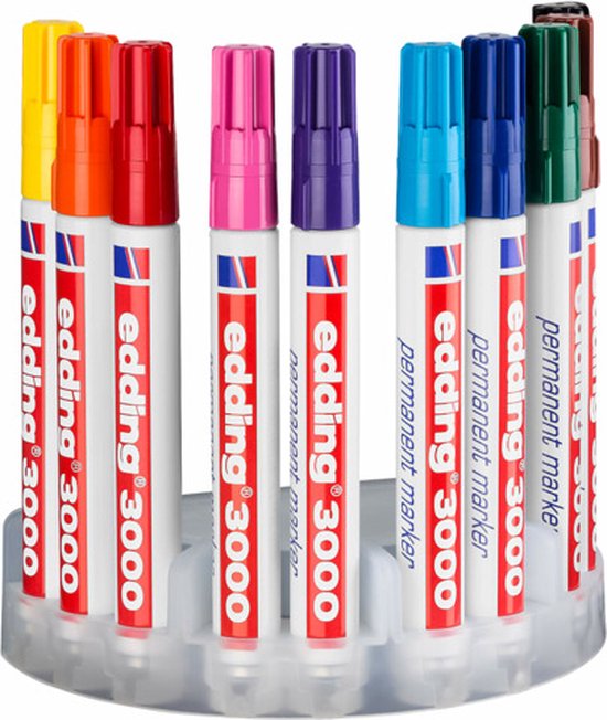 edding 3000 Permanent markers 10 st meerkleurig - Alcoholstift | bol.com