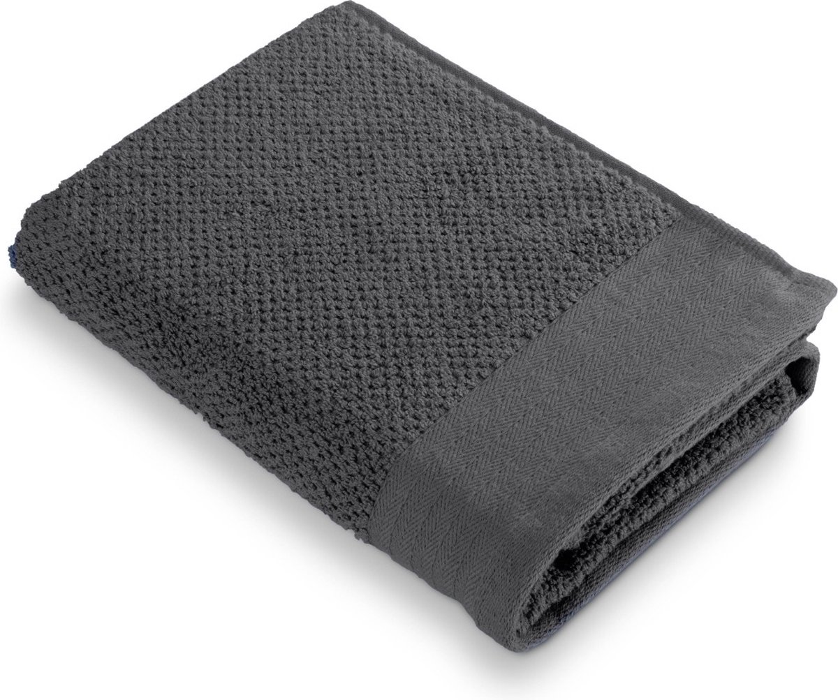 Soft Cotton Popcorn baddoek 50x100cm antraciet | bol.com