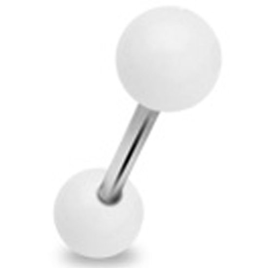 Tongpiercing egaal wit | bol