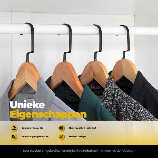 Cintres de luxe Eleganca 15 pièces - couleur bois naturel - Un bois ...
