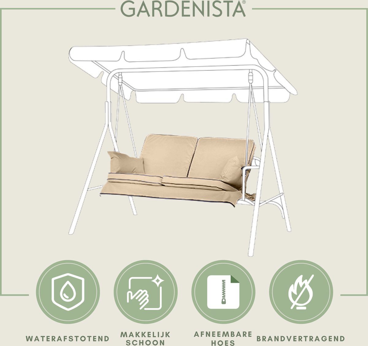 Gardenista Tuin schommel hangmat bank kussens - waterafstotend Zacht en ...
