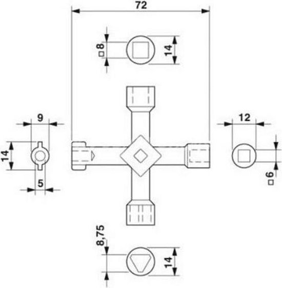 Jumada - Vierkant en driehoek sleutel - Zwart - 4 delig - Bouwen ...