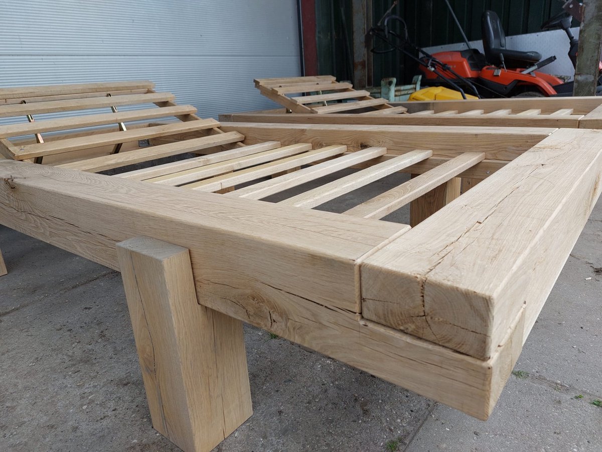 massief ligbed - eiken houten ligbed - zonnebed - 70 x 200 | bol.com