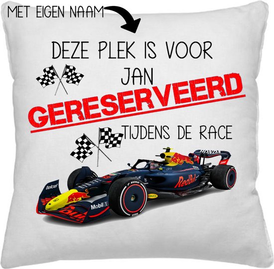 Kussen F1/Formule 1 kussen/Formule 1 cadeau/F1 cadeau/Met eigen naam ...