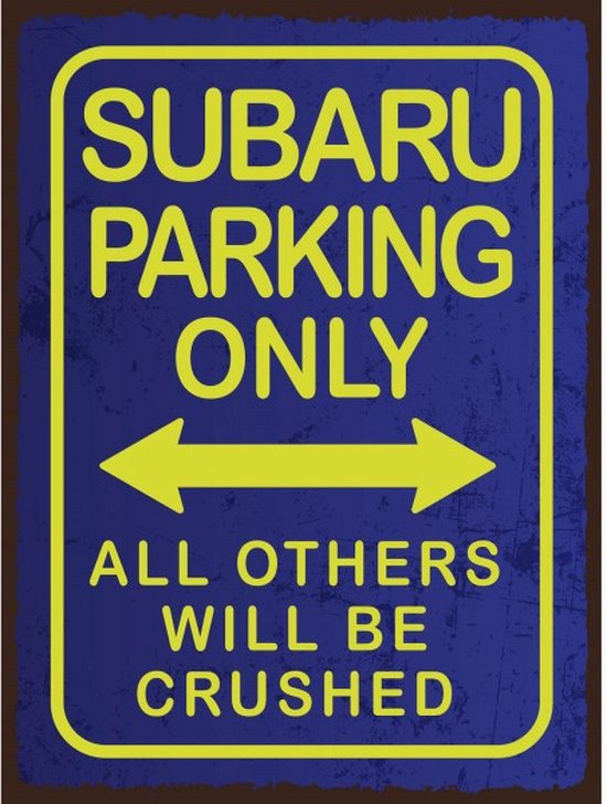Wandbord Parking Only - Subaru | bol.com