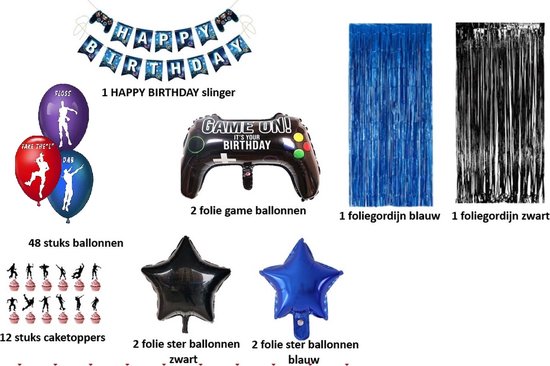 TripleAgoods 69 Stuks Video Game Verjaardag Versiering Set met Dansjes ...