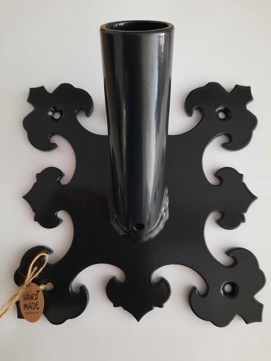 Porte-drapeau fer forgé anthracite 21 x 21 cm | bol