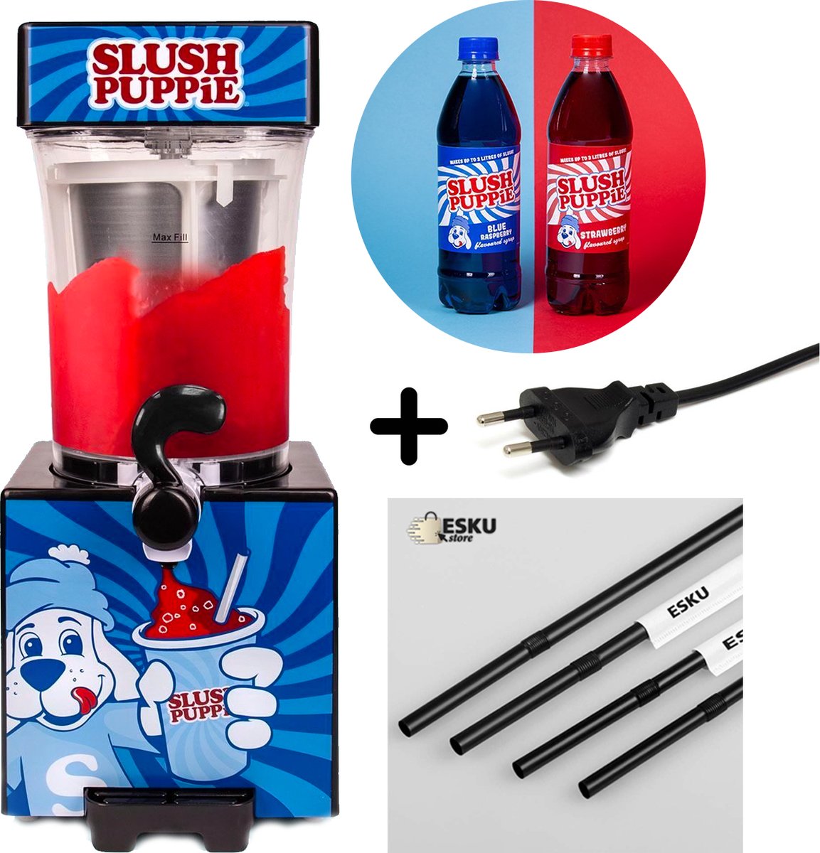 Slush Puppy Machine Pakket - Inclusief Slush siroop duo pack & 100Bio ...