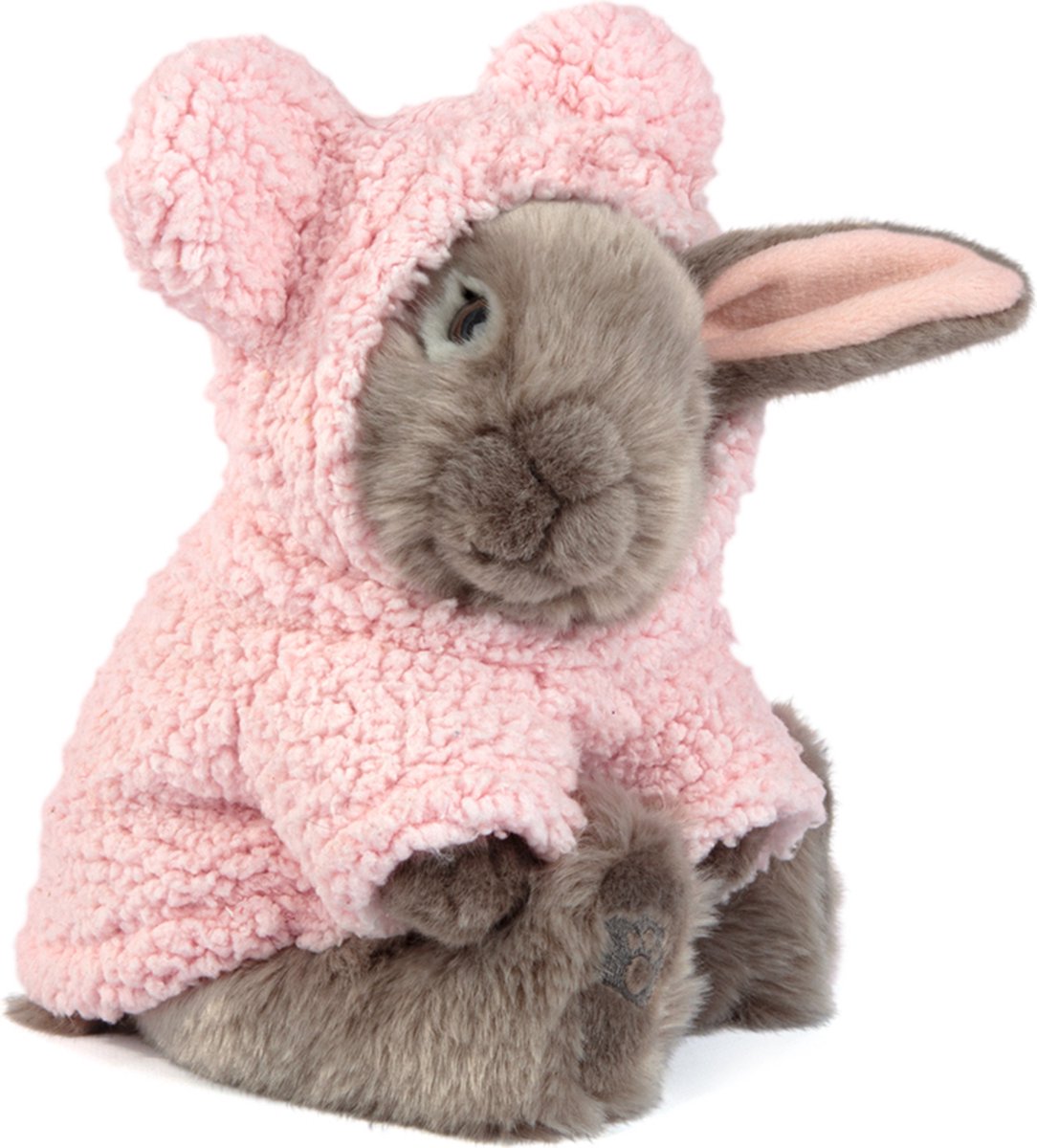 Studio Pets Knuffel - Konijn Honey Bunny 23cm met roze teddy truitje ...