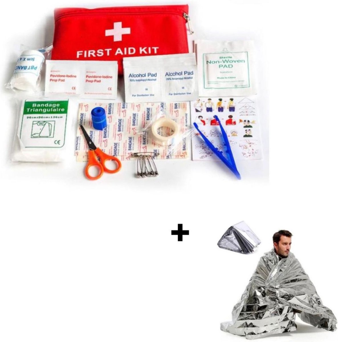 Jouw medische shop™ - EHBO kit - Met nooddeken - EHBO - 39 delige EHBO set - EHBO kit... | bol.com