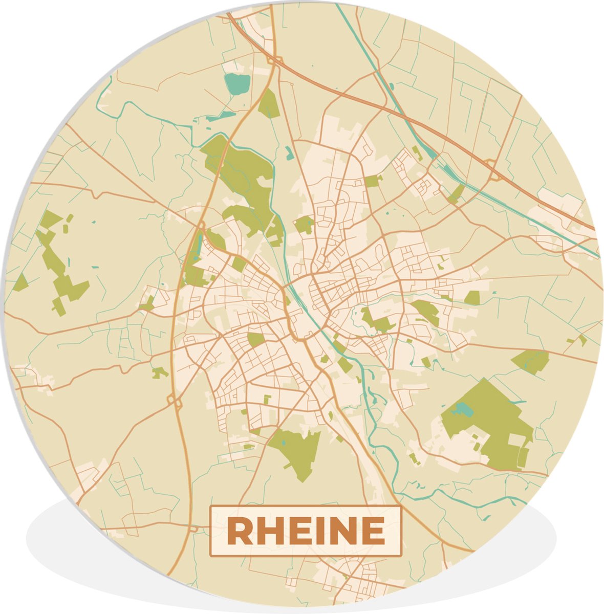 Wall Circle - Wall Circle Indoor - Map - Map - Rheine - Vintage - City ...