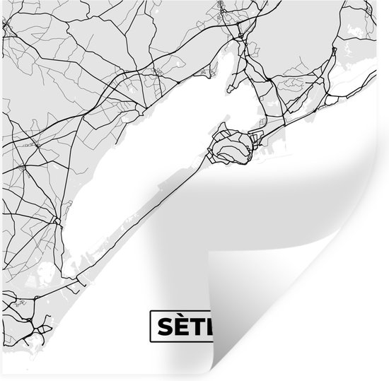 Muurstickers - Sticker Folie - Sète - Frankrijk - Plattegrond - Kaart ...